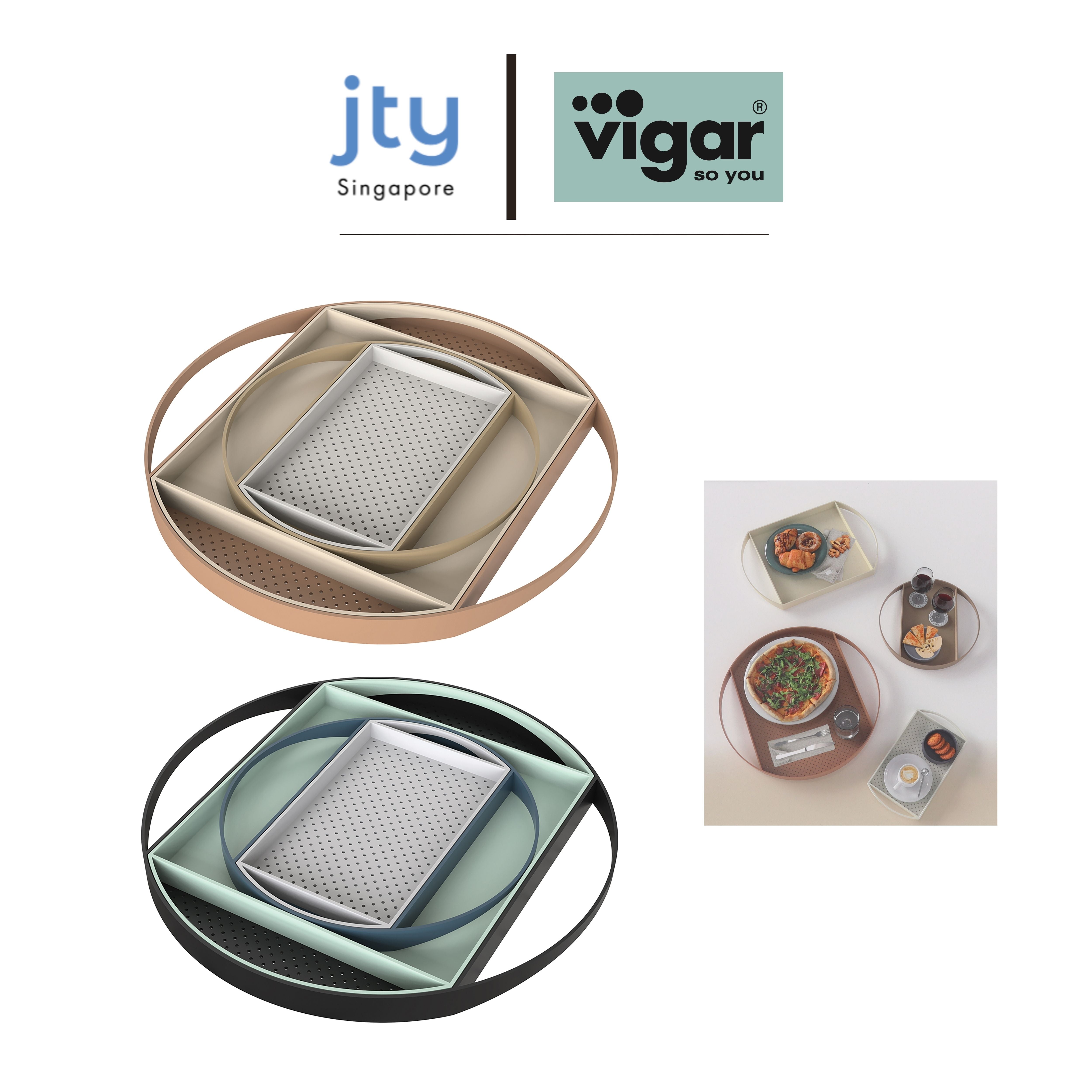 Vigar 4 in 1 Nested Serving Trays (2 Colours Available) – JTY Singapore