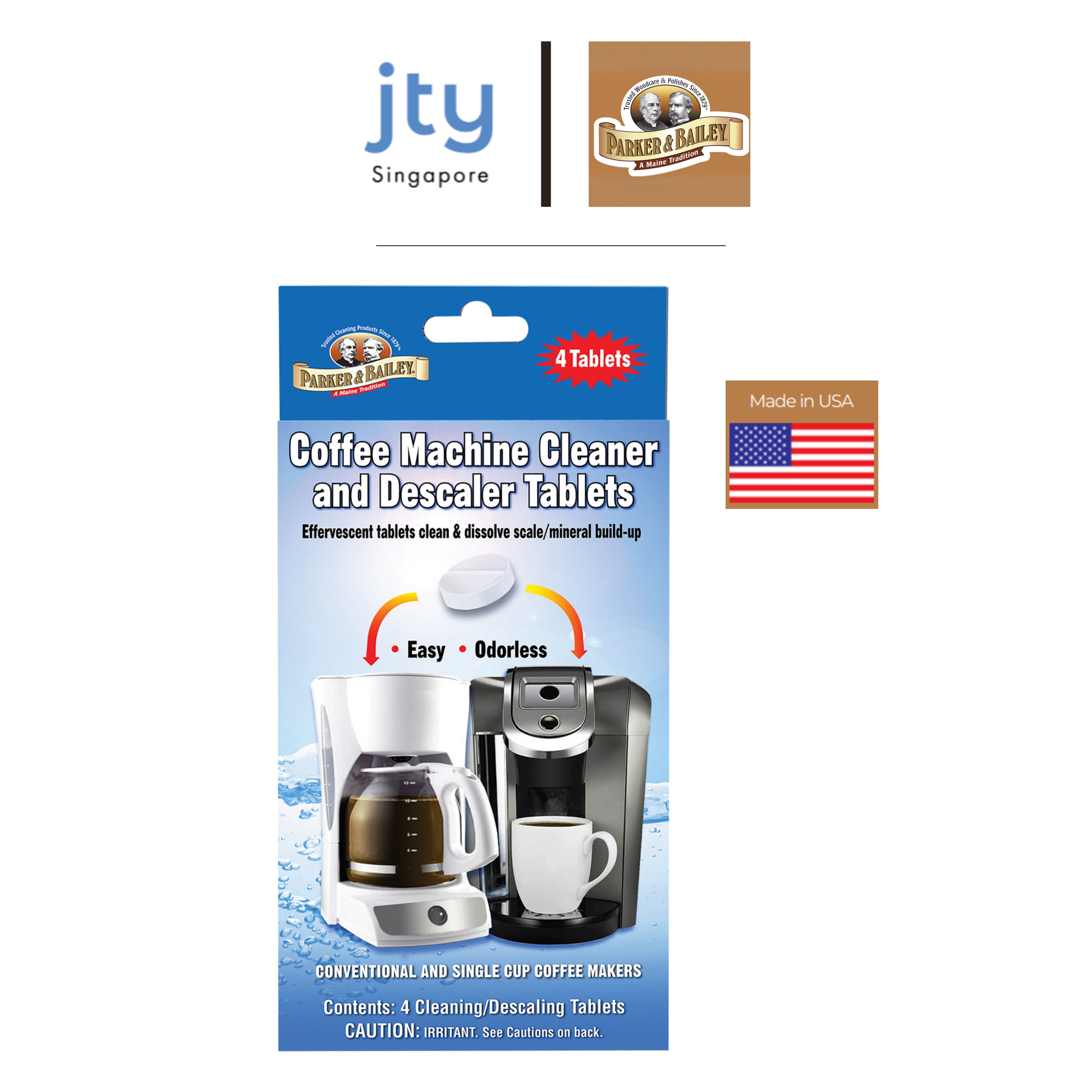 Parker & Bailey Coffee Machine Cleaner & De-Scaler Tablet – JTY Singapore