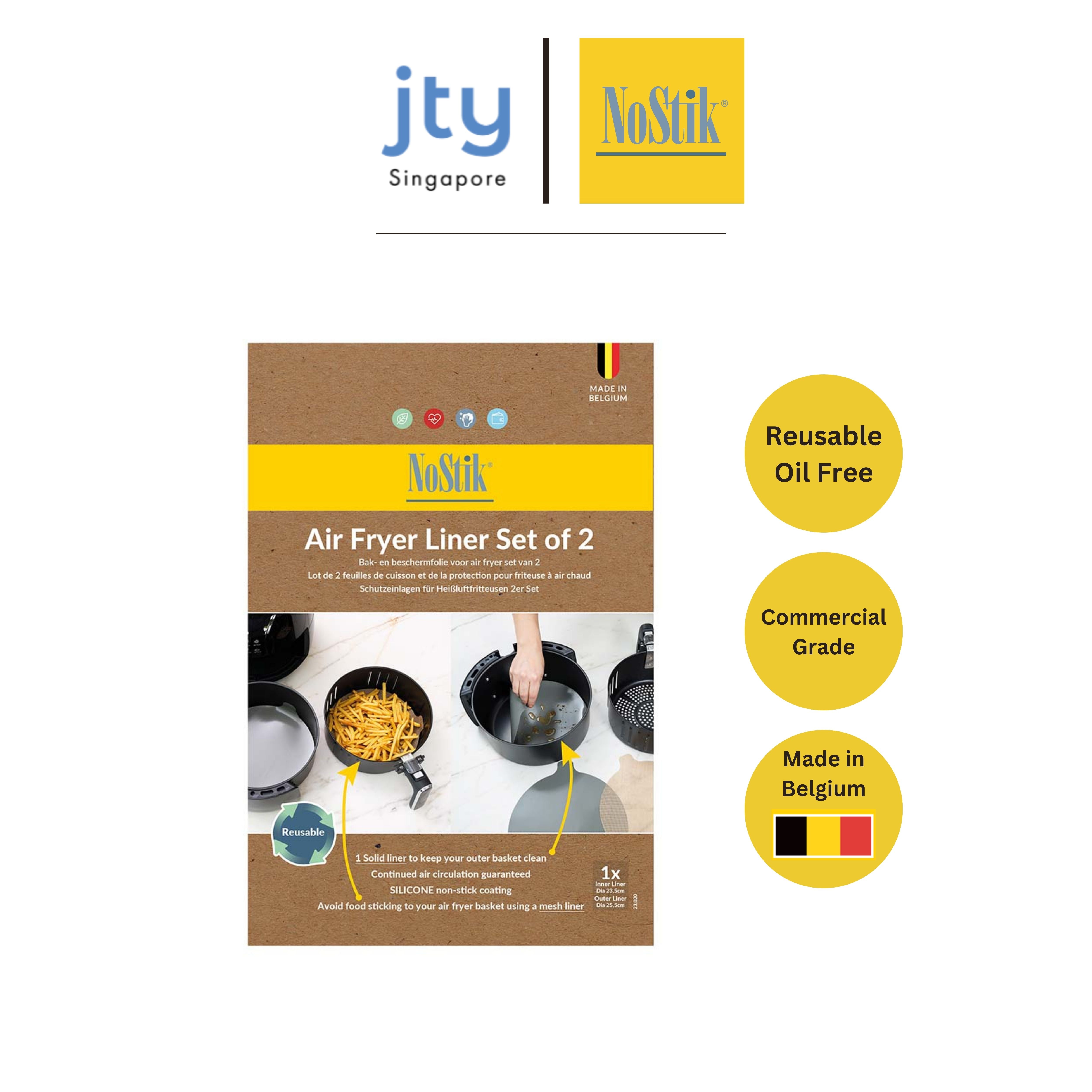 NoStik Silicon Air Fryer Liner Set of 2- Round – JTY Singapore
