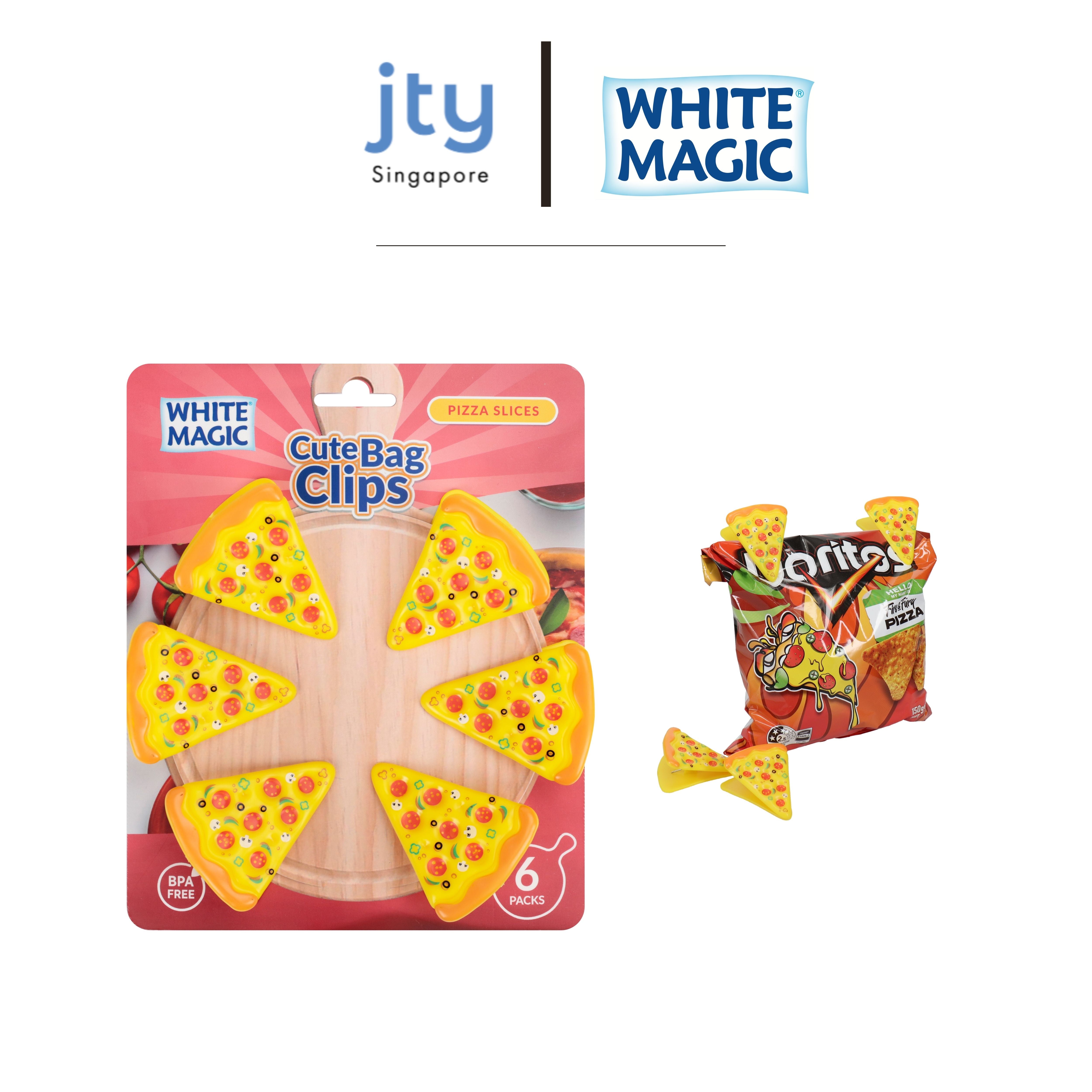 White Magic Cute Bag Clips Pizza – JTY Singapore